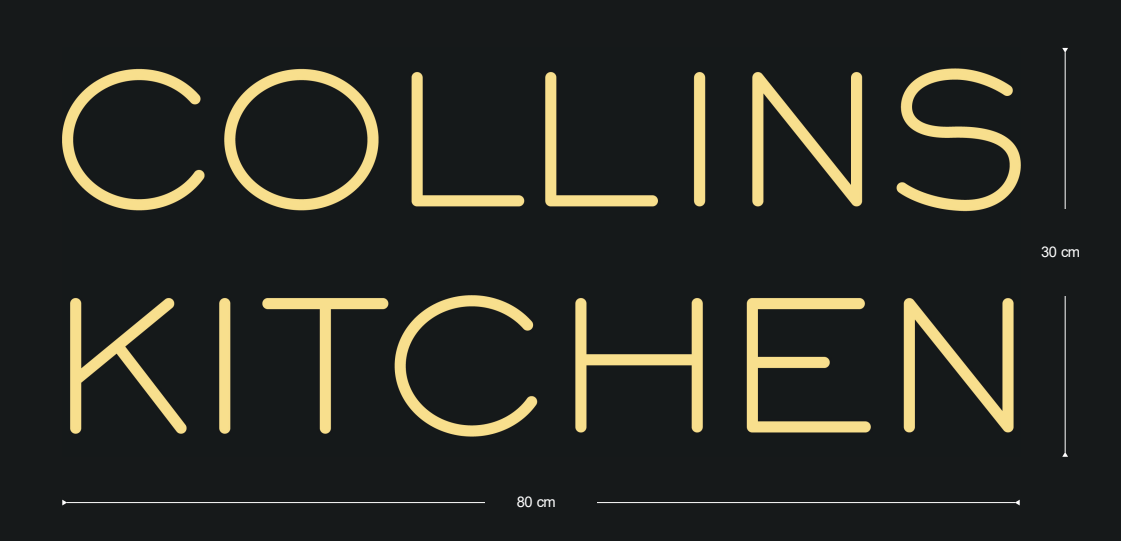 Custom Sign : Collins Kitchen - Electric-Confetti USA